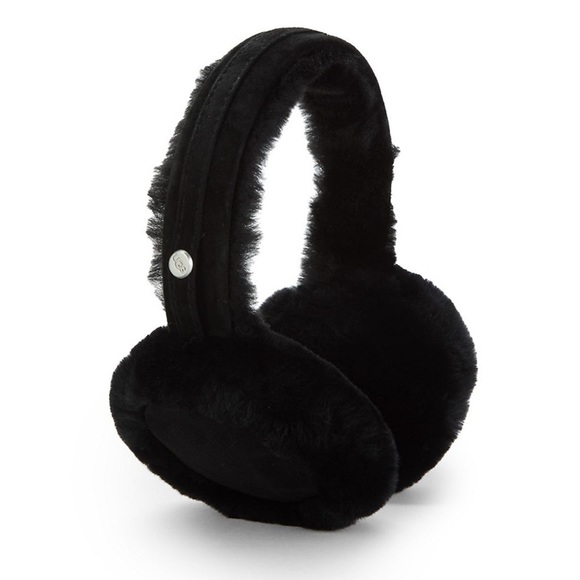 UGG | Accessories | Ugg Black Shearling And Suede Ear Muffs Nwt | Poshmark
